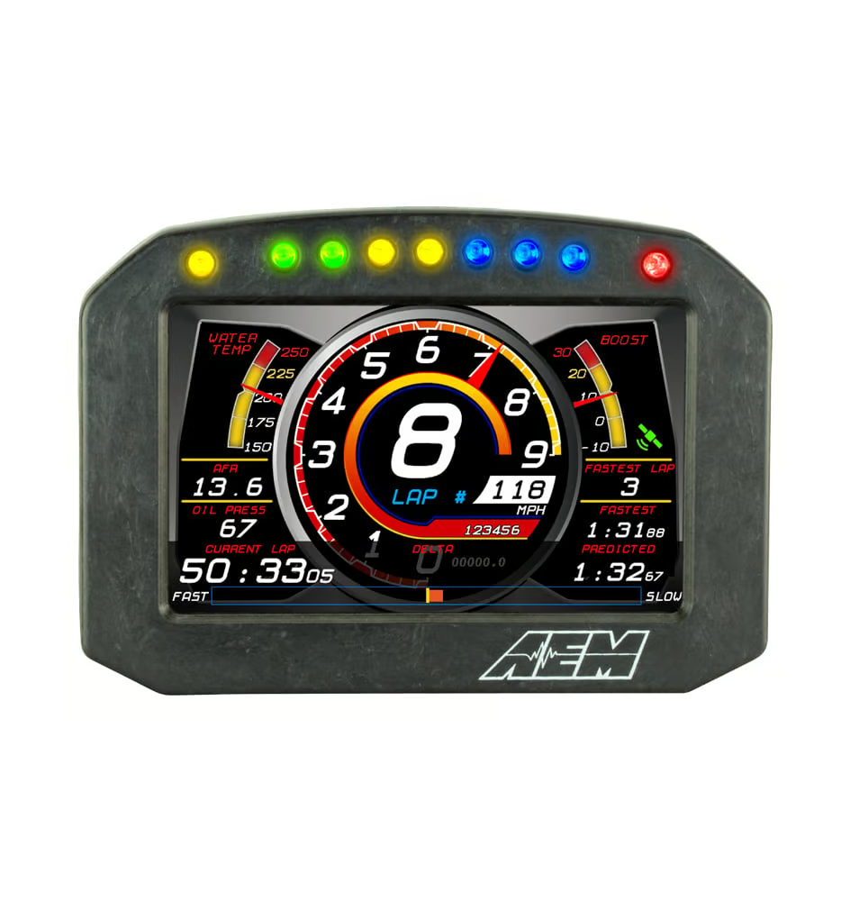 AEM CD-5FLG Carbon Flat Panel Logging Display with Internal GPS