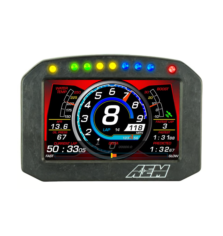 AEM CD-5FLG Carbon Flat Panel Logging Display with Internal GPS