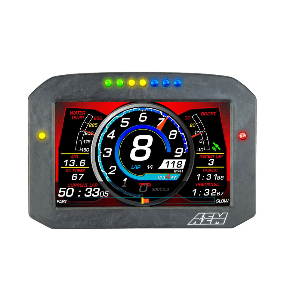 AEM CD-7FLG Carbon Flat Panel Logging Display with Internal GPS
